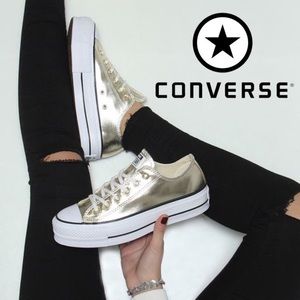 Converse | Shoes | Platform Converse All Star Color Gold Size 7 | Poshmark